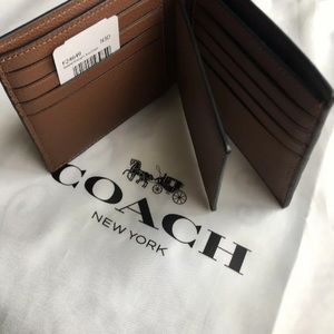 Coach | Bags | Coach Mens 3in Varsity Leather Stripe Wallet | Poshmark